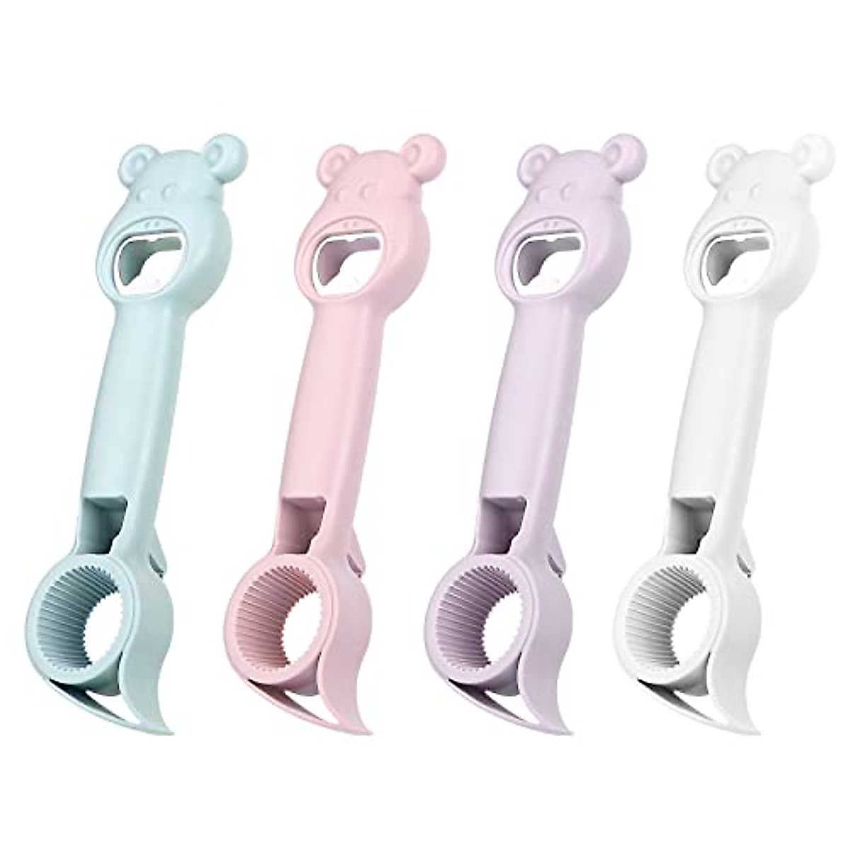 FICUS 4 IN 1 Multi Function Can Opener Bottle，Jar Opener beer opener，Multi Kitchen Tool For Jelly Jars, Wine, Beer and other, Handheld Can Beer Opener for Children, Elderly and Arthritis Sufferers