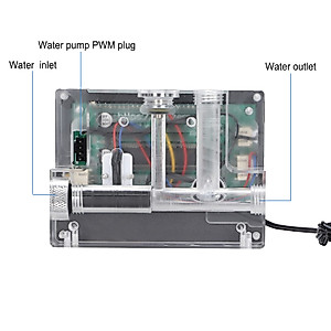 Zunate Water Cooling Temperature Meter, G1/4 Water Cooling Meter Indicator with Digital Screen, Meter Indicator for PC Water Cooling System Waterflow Temperature Monitoring