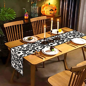 Vohado Nightmare Before Christmas Table Runner Halloween Jack Skellington Birthday Theme Party Decoration Dining Room Home Kitchen Table Decor (13" x 72")