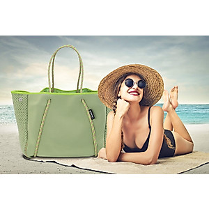 QOGiR Neoprene Multipurpose Beach Bag Tote with Inner Zipper Pocket … … …