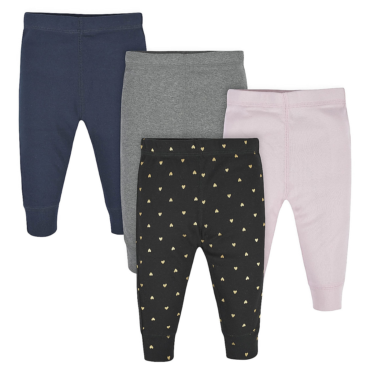 Gerber Baby Girls Multi-Pack Active Pants Set, Hearts, 6-9 Months