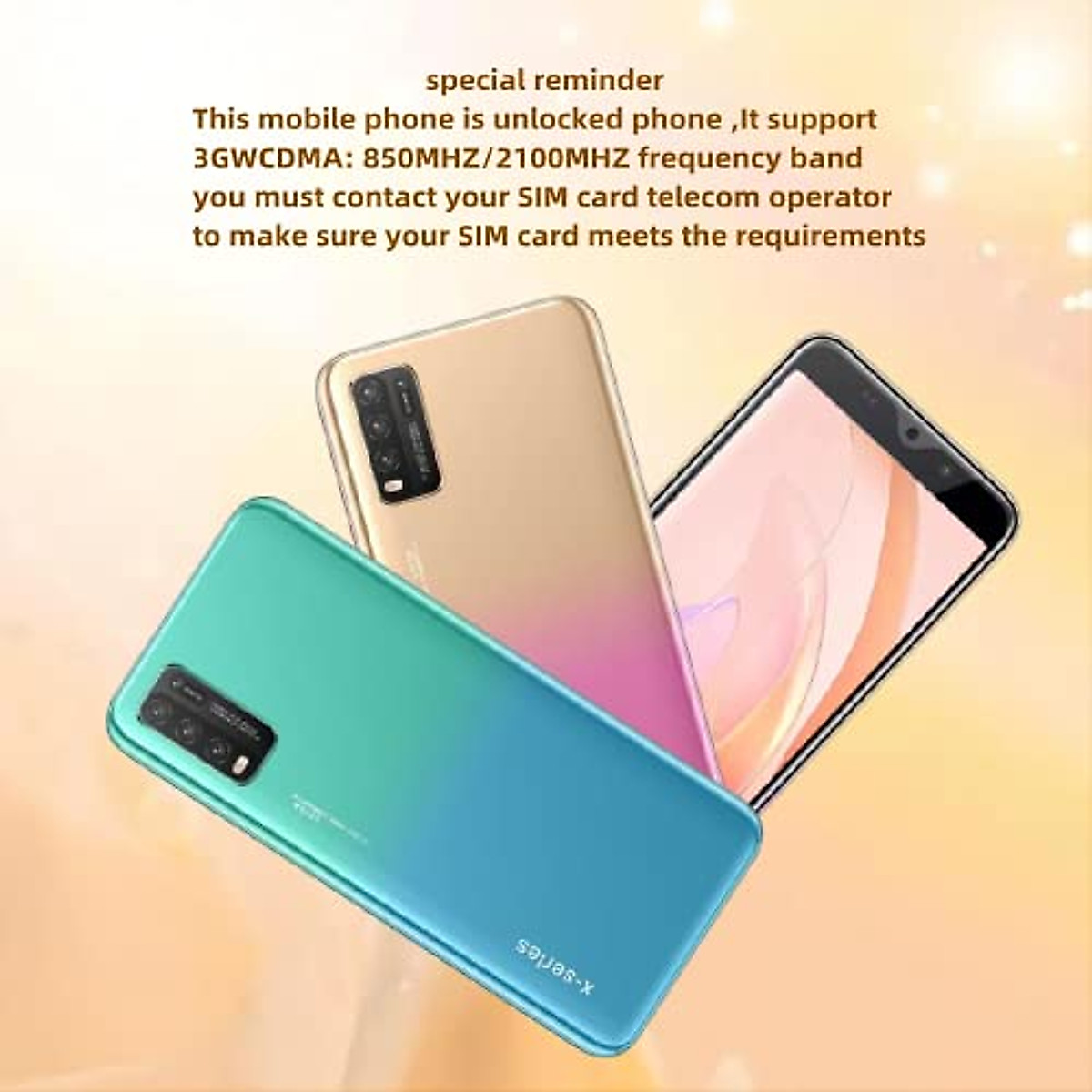 Unlocked Cell Phone，Y77 aderroo Android Smartphone, 5.72-inch IPS Full-Screen，Front and Rear Cameras，1GB RAM 8GB ROM，Only Supports Dual SIM Card Frequency Band of 3GWCDMA：850/2100MHZ（red）