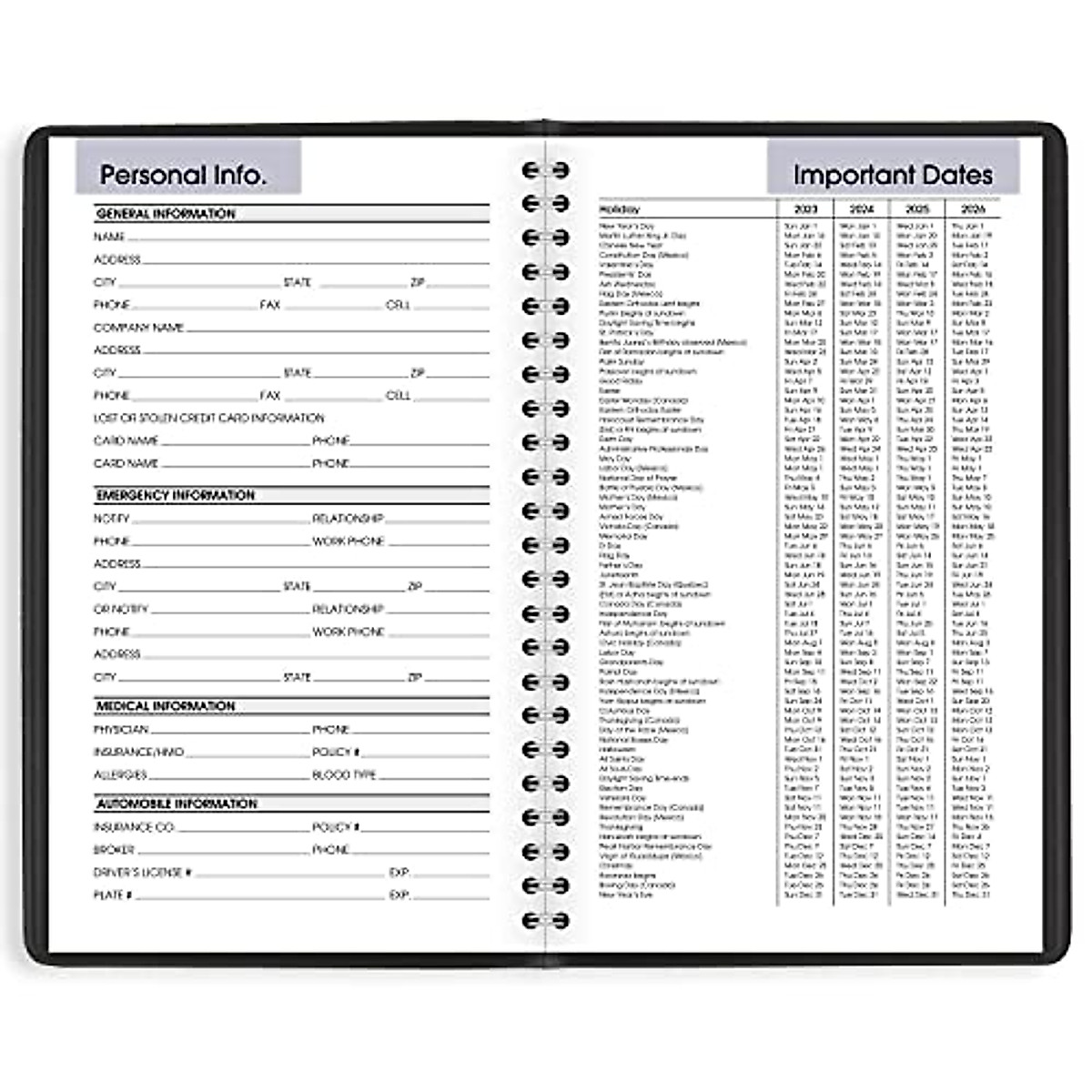 AT-A-GLANCE 2023 Weekly Planner, DayMinder, Hourly Appointment Book, 5" x 8", Small, Black (G20000)