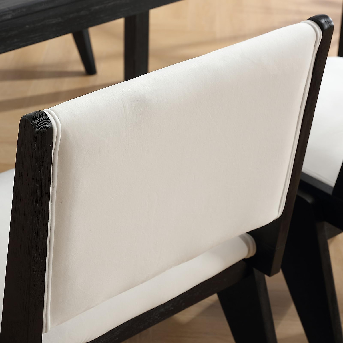 ZH4YOU Black Velvet Dining Chairs Set of 4, Modern Kitchen Dining Room Chairs with Back, Armless Comfy Side Chair for Living Room/Office/Apartment, Velvet Beige