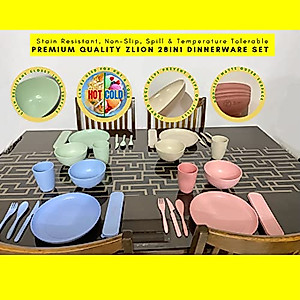 28pcs Wheat Straw Dinnerware Sets of 4. Premium Quality Plates, Bowls, Cups & Cutlery w/Case. Microwave & Dishwasher Safe! Great Indoor & Outdoor Kitchen Set. Plates and Bowls Set for Kids & Elderly