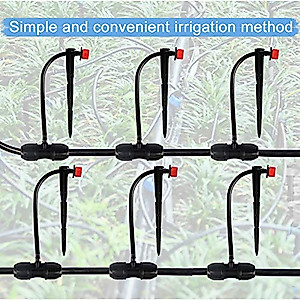 50PCS Drip Irrigation Support Stakes, Kalolary 4/7 mm Tubing Hose Holder Plastic Drip Line Tube Hold Stakes 1/4" Garden Watering System Hose Support Tools for Vegetable Flower Beds Lawn Supplies