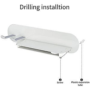 FLE Hair Dryer Holder Wall Mounted with Shelf - Hair Dryer Holder Rack Organizer Compatible for Dyson Supersonic Hair Dryer,White