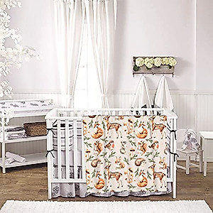 Duduho Cute Forest Animals Baby Blankets Soft Warm Fuzzy Plush Squirrel Mouse Fawn Fox Hare Hedgehog Bird Bed Throw Blanket for Newborn Infant Toddler Girls Boys Kids, 30"x40"