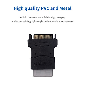 Duttek SATA Male to molex Female Adapter, SATA to LP4, molex to SATA Power Adapter,15Pin SATA Male to 4 Pin IDE Female Adapter Connector Apply to Connector for Hard Drives (2 Packs)