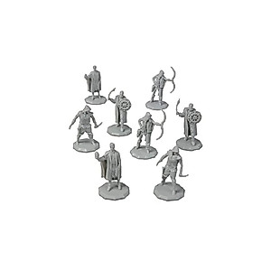 Monster Protectors 8 Unpainted Fantasy Bandit Mini Figures- All Unique Designs- 1" Hex-Sized Compatible with DND Dungeons and Dragons & Pathfinder and All RPG Tabletop Games