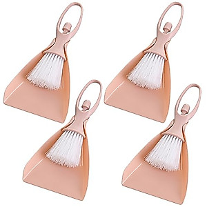 4 Sets Household Supplies Dustpan Gadget Whisk Brooms Cleaning Brushes Mini Broom Cleaning Utensils Lecrueset Pans Dust Pan and Brush Hand Broom Desktop Cleaner Cleaning Tools Pink BUTIFULSIC