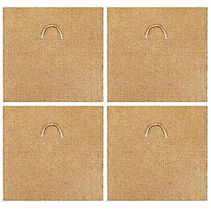 Peosaard Worm Blanket 4Pcs 24x24in Jute Fiber Easy Cutting Worm Bin Blanket for Composting with Pull Ring Foldable Worm Blankets for Worm Farm Worm Composting Bin, Worms for Composting