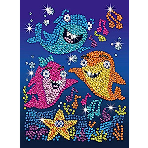 Sequin Art Red Baby Sharks, Sparkling Arts and Crafts Kit; Creative Crafts for Adults and Kids