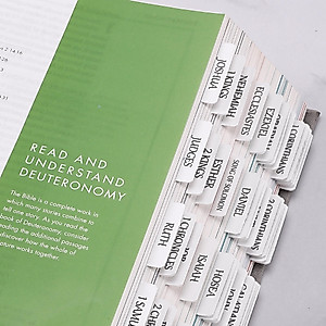 Thinkor Reposition Laminated Bible Tabs, Large Print Stickers, Easy to Read and Apply Bible Tabs for Women and Man (Cream White)