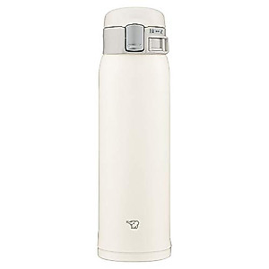 Zojirushi SM-SF48-WM Water Bottle, Direct Drinking, One-Touch Opening, Stainless Steel Mug, 16.9 fl oz (480 ml), Pale White