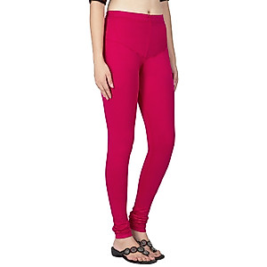 SARJANA HANDICRAFTS Women Cotton Churidar Leggings Authentic Casual Pants (Magenta)