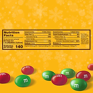 M&M'S Holiday Peanut Milk Chocolate Christmas Candy, Party Size, 38 oz Resealable Bag