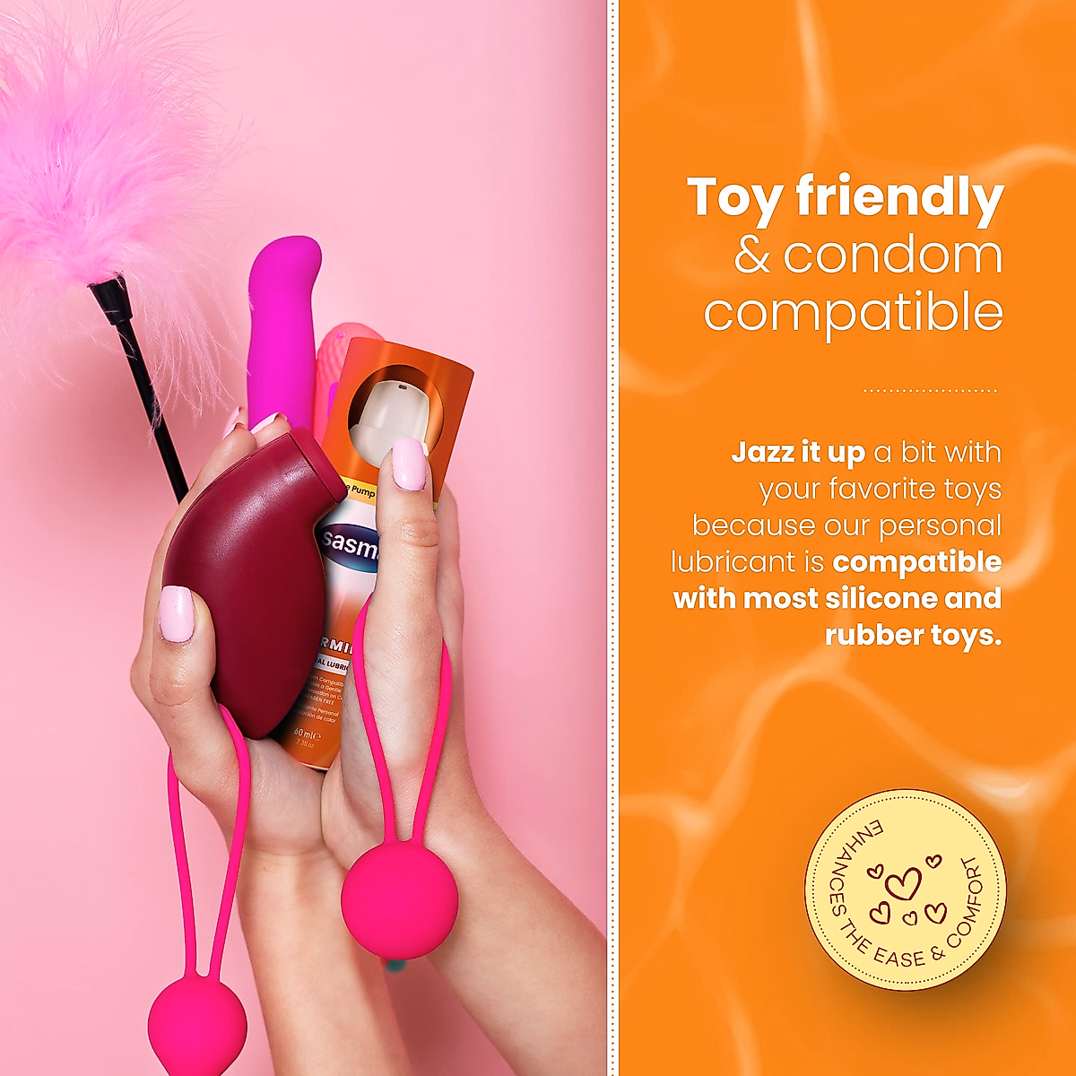 SASMAR Warming Lubricant Men, Women, Couples, Him, Her – Water Based Personal Lube - Long lasting Formula, Paraben Free, No Residue – Compatible With All Condoms & Toys - 2.3 oz