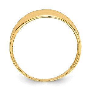 IceCarats 14K Yellow Gold Four Ridge Chunky Dome Statement Ring Size 7