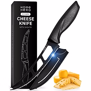 Home Hero 2 Pcs Cheese Knife with Sheath - High Carbon Stainless Steel Chopping Knife with Ergonomic Handle - Razor-Sharp Multi-Purpose Kitchen Knife for Chopping Vegetable and Cooking