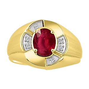 Rylos Simply Elegant Beautiful Red Ruby & Diamond Ring - July Birthstone*