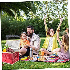 Zerodeko Insulated Bag Portable Food Bag Insulated Tote Bags Insulated Camping Bag Food Warmer Bag Insulated Grocery Bags for Foods Takeout Food Bag with Zipper Pizza Bag Red Film