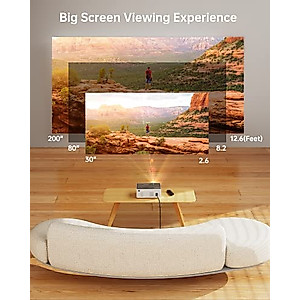 Mini Projector Native 1080P Outdoor Movie Projector, HISION 8000L Portable Home Theater 4K Support Video Projector Compatible with TV Stick, HDMI, VGA, USB, Laptop, DVD, iOS & Android Smartphone