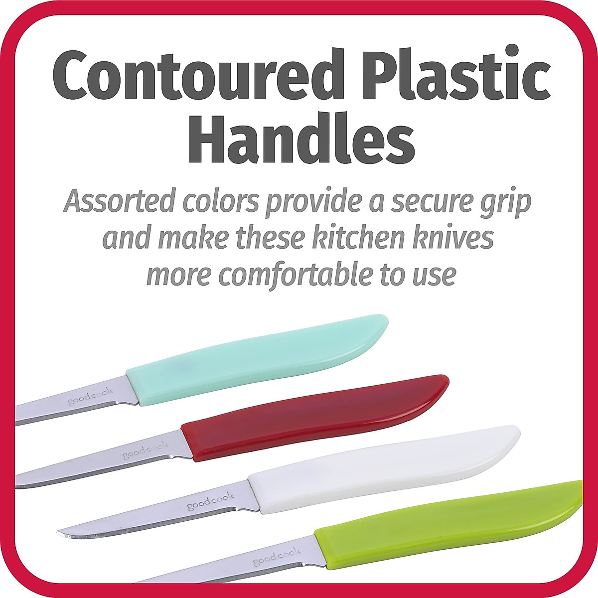 Good Cook 4-Piece Quick Paring Knife Set, multi-color, Small