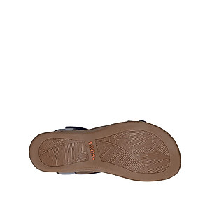 Taos The Show Premium Leather Women's Sandal - Experience Everyday Style, Comfort, Arch Support, Cooling Gel Padding and an Adjustable Fit for Exceptional Walking Comfort Dark Blue 8 (M) US