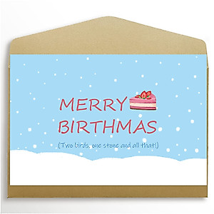 Funny December Birthday Card, Merry Birthmas Card, Christmas Birthday Card for Friend