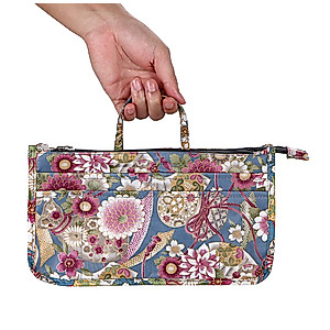 BTSKY Printing Handbag Organizers Inside Purse Insert-High Capacity 13 Pockets Bag Tote Organizer with Handle Sunflower