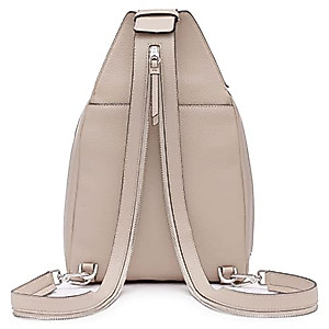 Calvin Klein Women's Myra Convertible Sling Backpack, Mushroom, One Size