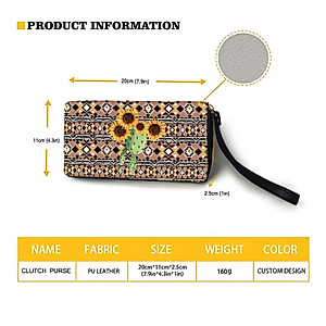 SCRAWLGOD Butterfly Floral Women Leather Wallets RFID Blocking Zip Around Credit Card Holder Clutch Purse Wristlet Strap