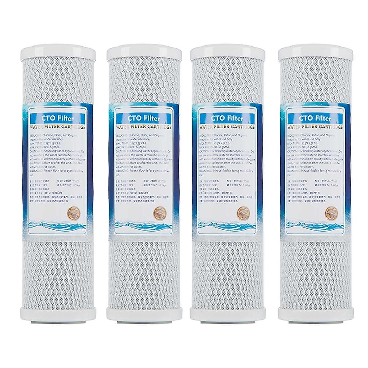 CTO Carbon Block Filters 10" x 2.5" Activated Carbon Block Carbon Filter (5 Micron) Compatible with Most 10" Standard Whole House Water Filtration Systems Under Sink