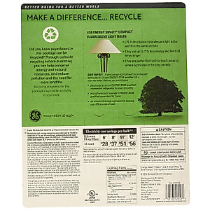 GE 13-Watt Energy Smart Fluorescent Light Bulbs, 8 Pack, 60 Watt Replacement