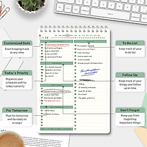 Daily To Do List Notepad, Daily Planner Notepad Undated With 52 Sheet, Appointment book for Top Priorities, Meeting, Follow up, Notes, 1 Pack, Pink(5.5"x8.5")