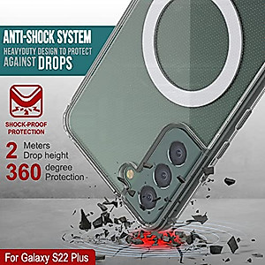 PunkCase Galaxy S22 Plus Magnetic Wireless Charging Case [ClearMag Series] Thin, Protective & Scratch Resistant Acrylic Case W/TPU Bumpers & Built-in Charge Circle for Galaxy S22 Plus 5G (6.6")
