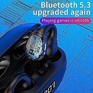 BLUGY Wireless Ear Clip Bone Conduction Headphones Bluetooth Waterproof Mini Sports Running Earring Headphones Open Ear in Ear Headphones