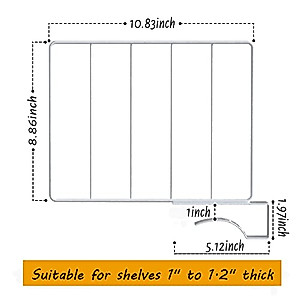 BTSD-home 6 Pack Shelf Dividers for Organization and Storage Metal Closet Dividers for Wooden Shelves in Cabinet Kitchen Bedroom and Office