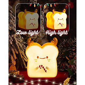 MIVANI Kids Toast USB Rechargeable Night Light, Touch Sensor, 1 Hour Timer, LED Silicone Night Light, Toddler Boy Nursery Nightlight, Cute Teen Girl Gift, Kawaii Room Decor