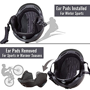 TurboSke Ski Helmet Snowboard Helmet - Active Ventilation Audio Compatible Snow Sports Luxury Helmet with ASTM Certified Safety for Men Women and Youth (L, Black)