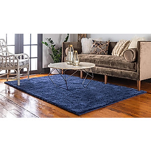 Unique Loom Solo Collection Area Rug - Calabasas (10' x 13' Rectangle, Navy Blue)