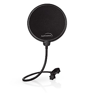 Auphonix Pop Filter for Mic - 6-inch Diameter, Dual Layered Microphone Pop Screen for Studio Recording, Podcasts and Streaming - MPF-1﻿