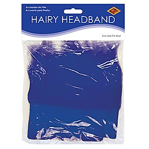 Beistle Blue Hairy Costume Headband-1 Pc, one size (60277-B)