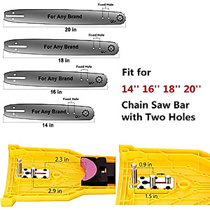 shuoguoleilei Chainsaw Sharpener, Chainsaw Sharpening Kit Chain Saw Blade Sharpener Fast Sharpening Stone Grinder Tools Bar Mounted Fit for 14 16 18 20 Inches with 5 Whetston (Black)
