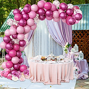 OuMuaMua Pink Balloons Hot Pink Balloons Set, 62Pcs Metallic Pink Balloons Magenta Balloons Baby Light Pink Balloons for Women Girls Baby Shower Birthday Princess Party Decorations, 12 Inch