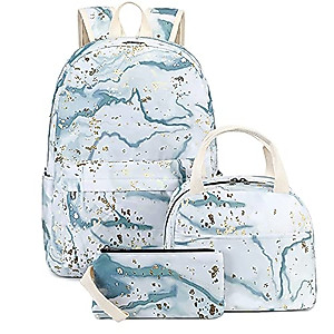 Bluboon Teen Girls School Backpack Kids Bookbag Set with Lunch Box Pencil Case Travel Laptop Backpack Casual Daypacks (Gray)