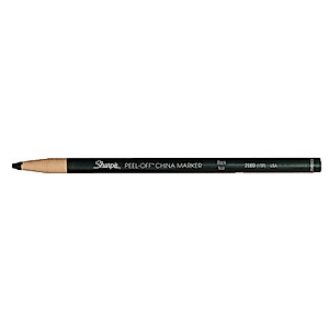 SHARPIE Peel-Off China Marker Grease Pencils, Black, Box of 12