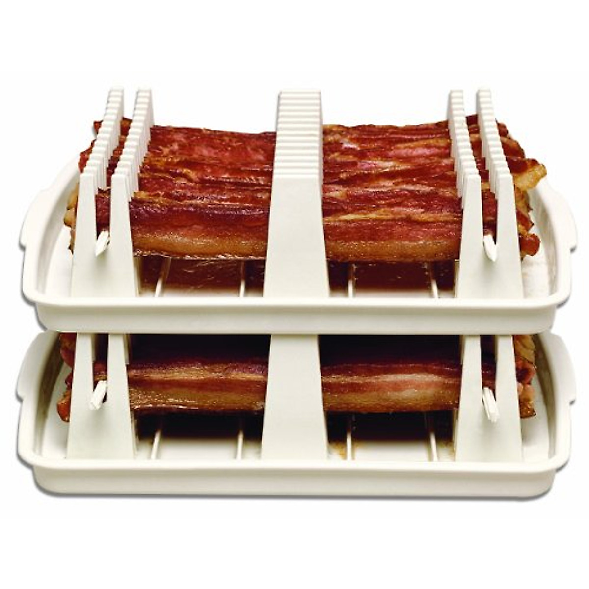 Emson Wave, Microwave Cooker Tray, Reduces Fat up to 35% for Healthy, Make Crispy Bacon in Minutes, Original As Seen On TV New, Small, White