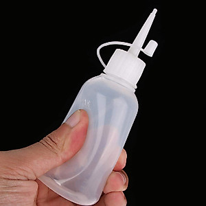 RAYNAG 100ml Clear Plastic Bottles with Applicator Tip & Attached Cap, 12 Pack Squeeze Bottles for Storing Acrylic Paint Pouring, Glue, Crafts Projects
